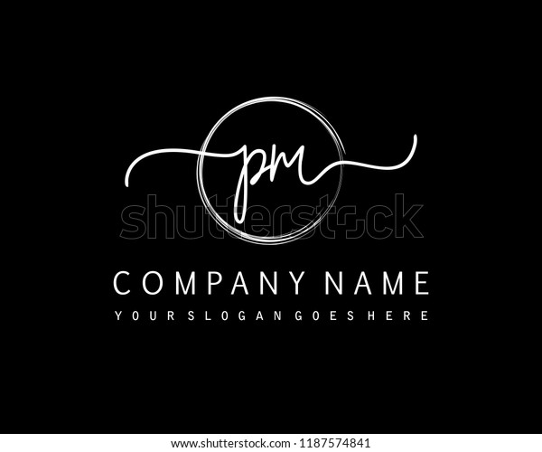 P M Initial Handwriting Logo Vector Stock Vector (Royalty Free ...