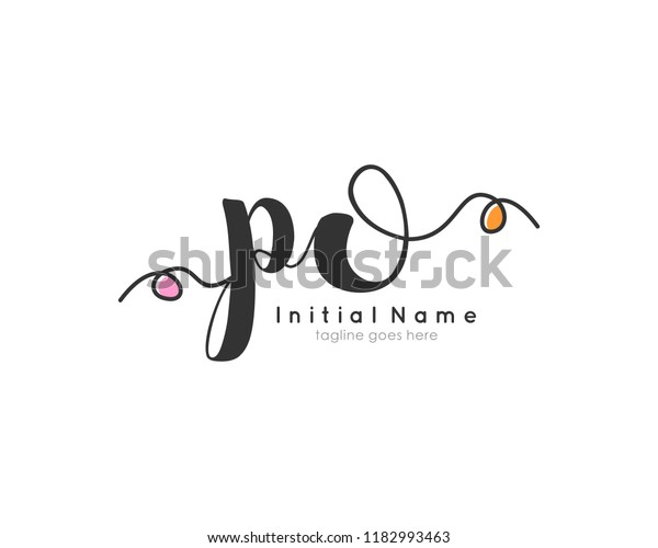 P O Initial Handwriting Logo Vector Stock Vector (Royalty Free ...
