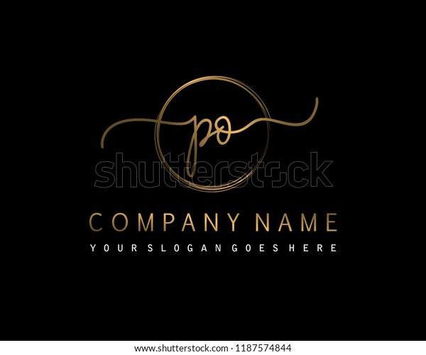 P O Initial Handwriting Logo Vector Stock Vector (Royalty Free ...