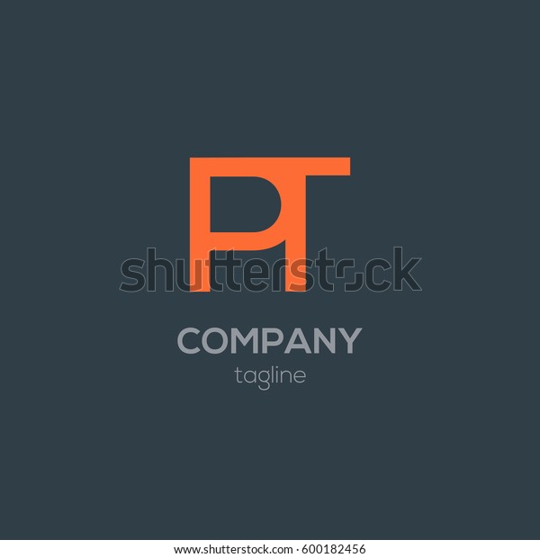 P T Letter Logo Design Vector Stock Vector (Royalty Free) 600182456