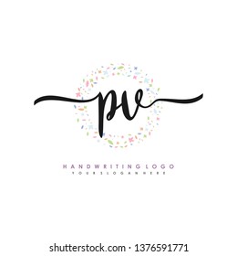 P V Initial Handwriting Logo Vector Stock Vector (Royalty Free ...