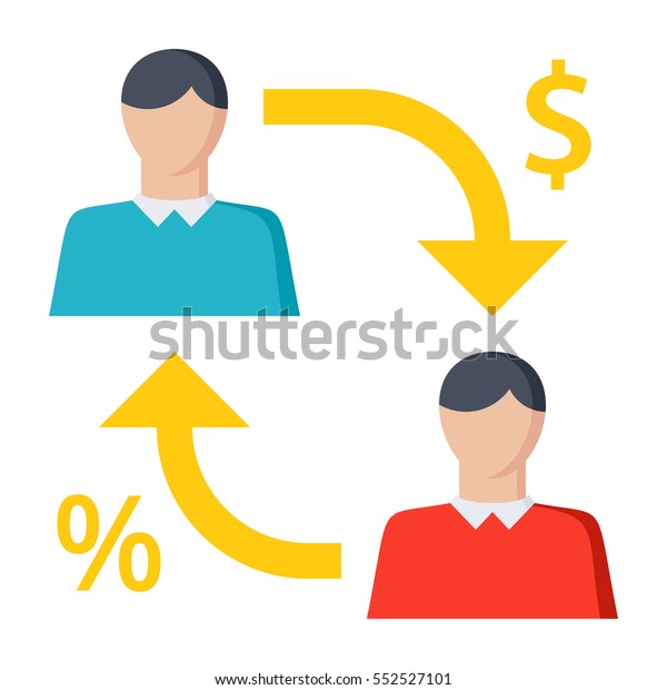 P2p Lending Concept Lender Borrower Stock Vector (Royalty Free) 552527101