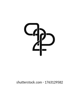 lettre p2p création d'un logo monographique : image vectorielle de ...