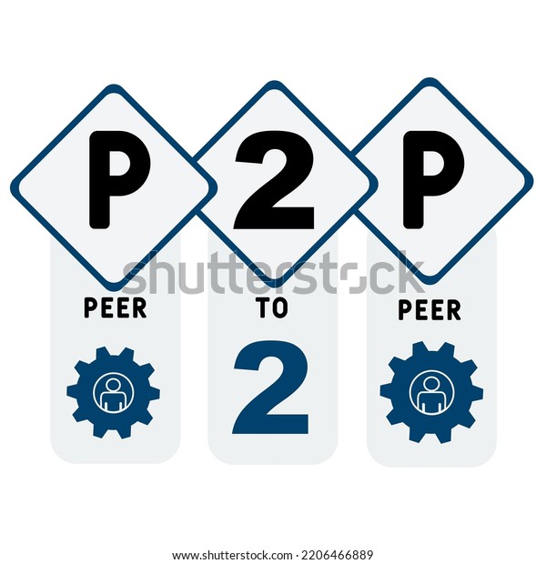 P2p Peer Peer Acronym Business Concept Stock Vector (Royalty Free) 2206466889 | Shutterstock