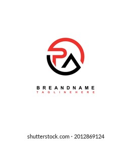 Pa Letter Logo Circle Red Black Stock Vector (Royalty Free) 2012869124 ...