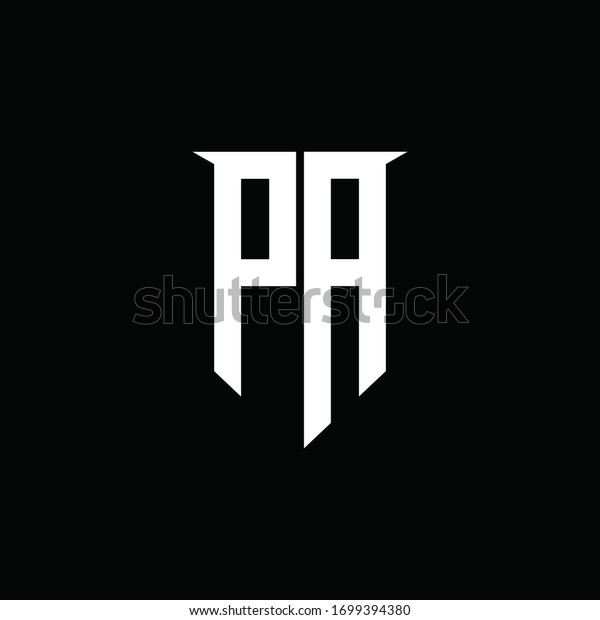 Pa Logo Monogram Emblem Shield Style Stock Vector (Royalty Free ...