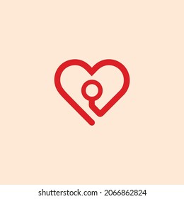 Pacemaker Symbol Logo Red Heart Stock Vector (Royalty Free) 2066862824 ...