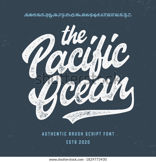 Pacific Ocean Original Brush Script Font Stock Vector (Royalty Free ...