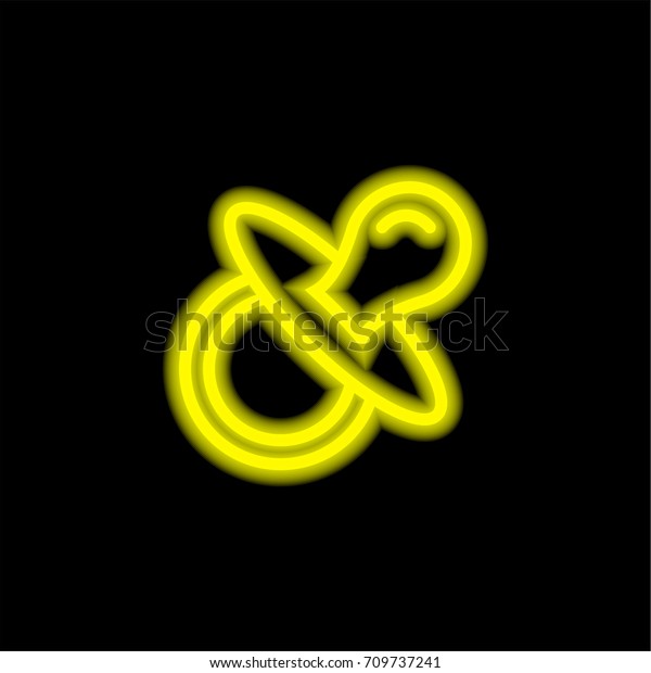 Pacifier Yellow Glowing Neon Ui Ux Stock Vector (Royalty Free ...