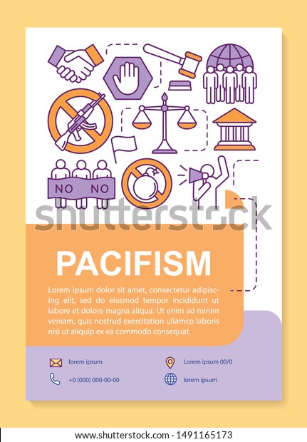 Pacifism Poster Template Layout Peaceful Demonstration Stock Vector ...