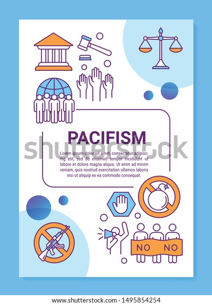 Pacifism Poster Template Layout Peaceful Public Stock Vector (Royalty ...