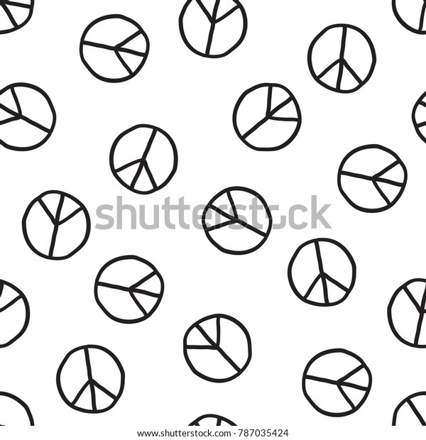 Pacifistic Sign Pattern Doodle Style Stock Vector (Royalty Free ...