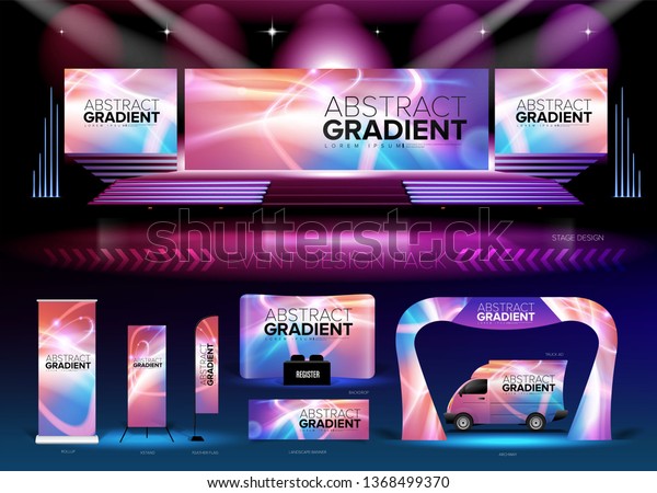 Pack 3d Event Design Medias Graphic Stock Vector (Royalty Free) 1368499370