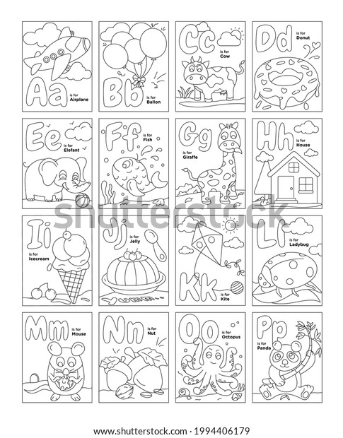 Pack Alphabets Coloring Page Stock Vector (Royalty Free) 1994406179 ...