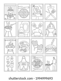 Pack Barbeque Coloring Pages Stock Vector (Royalty Free) 1994999693 ...