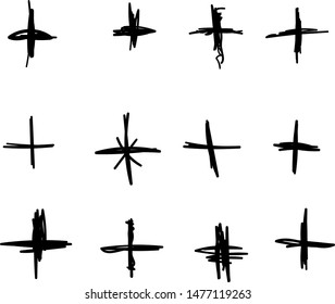 Pack Black Pluses Different Shapes On Stock Vector (Royalty Free ...
