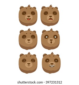 Pack Brown Bear Facial Expressions Stock Vector (Royalty Free ...