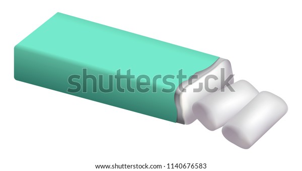 Pack Chewing Gum Mockup Realistic Illustration Stock Vector (Royalty ...