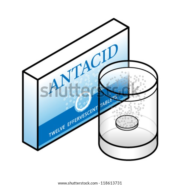 Pack Effervescent Antacid Tablets Glass Water Stock Vector (Royalty ...