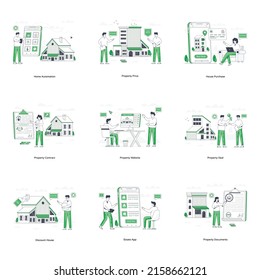 Pack Estate Property Flat Vectors Stock Vector (Royalty Free ...