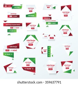 Pack Label Collection Color Red Green Stock Vector (Royalty Free ...