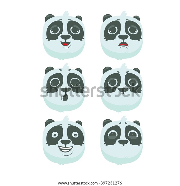 Pack Panda Facial Expressions Stock Vector (Royalty Free) 397231276 ...