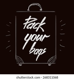 Pack Your Bags Hand Lettered On Stock Vector (Royalty Free) 268311068