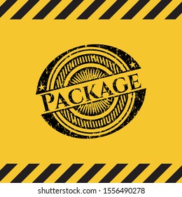 Package Inside Warning Sign Black Grunge Stock Vector (Royalty Free ...