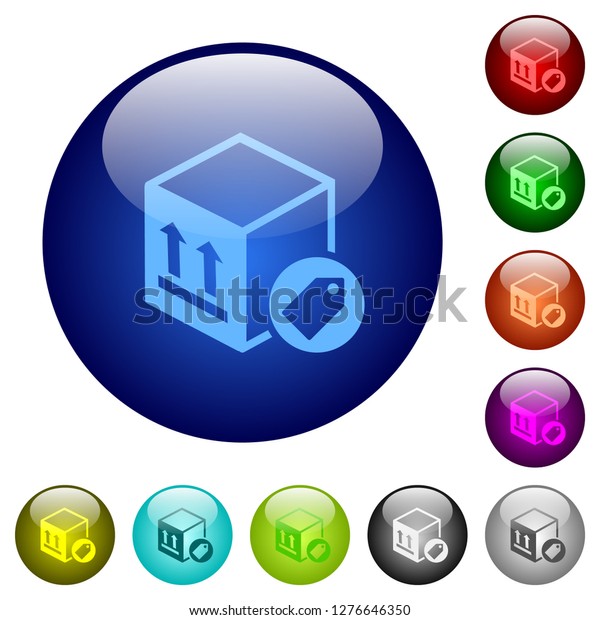 Package Labeling Icons On Round Color: เวกเตอร์สต็อก (ปลอดค่าลิขสิทธิ์ ...