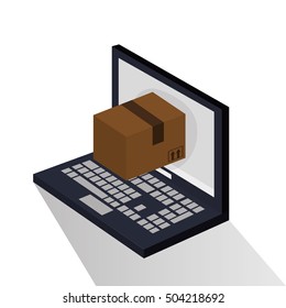 Package Laptop Delivery Design Stock Vector (Royalty Free) 504218692 ...