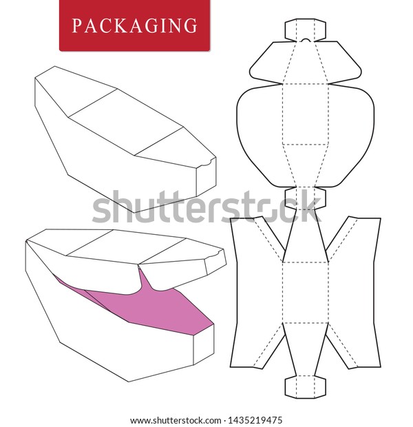 Package Templatevector Illustration Handle Box Stock Vector (Royalty ...