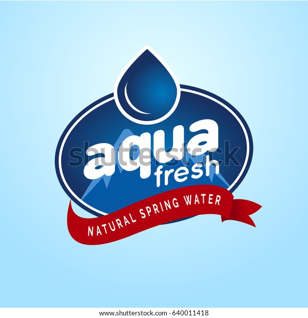 Packaged Natural Mountain Spring Water Logo Stock Vector (Royalty Free ...