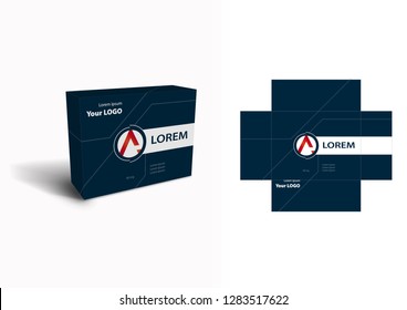Packaging Box Design Vector Illustration Blue Stock Vector (Royalty ...