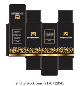 Packaging Design Black Luxury Box Template Stock Vector (Royalty Free ...