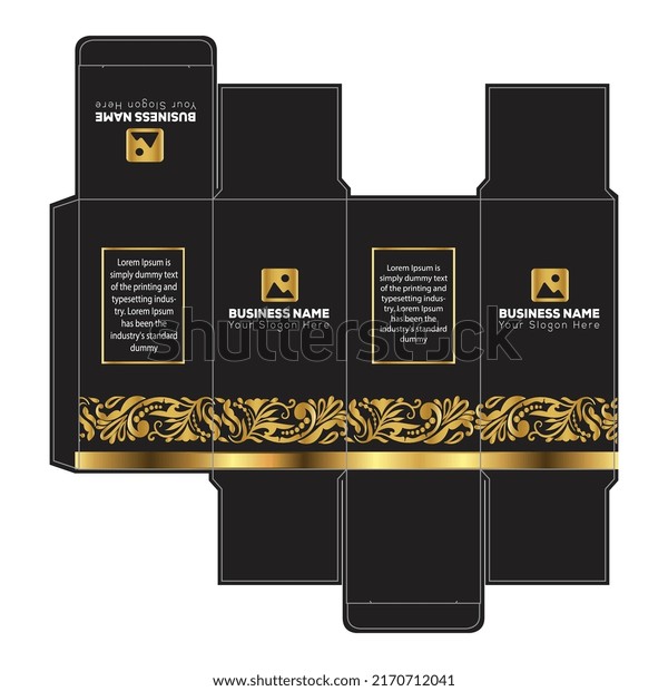 Packaging Design Black Luxury Box Template: เวกเตอร์สต็อก (ปลอดค่า ...