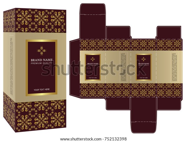 Packaging Design Gold Luxury Box Design: vector de stock (libre de ...