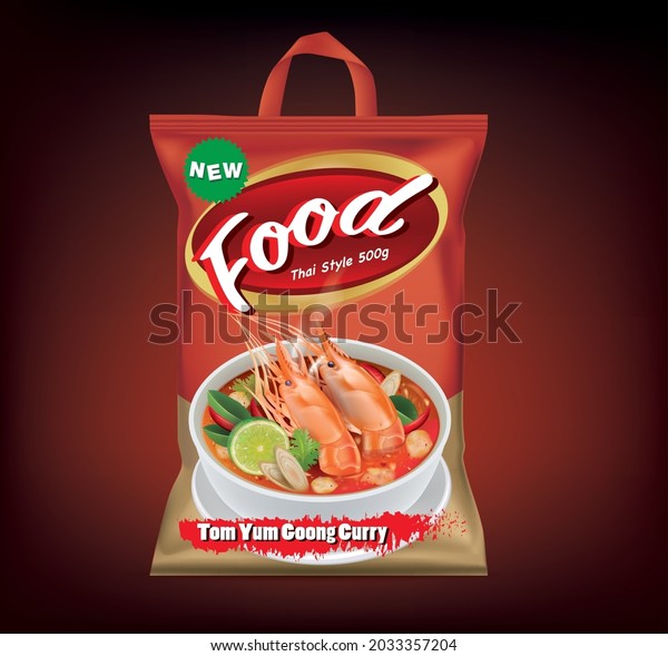 Packaging Design Instant Tom Yum Kung Stock Vector (Royalty Free ...