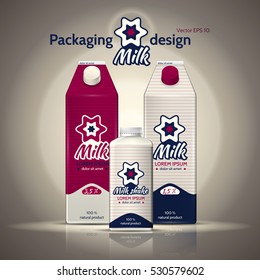 Packaging Design Milk Vector Illustration Set 스톡 벡터(로열티 프리) 530579602 ...