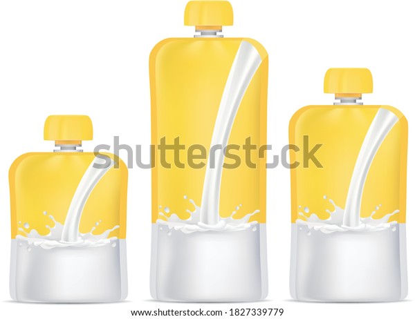 Packaging Design Milkyellow Colour Illustration Vector Stock Vector ...