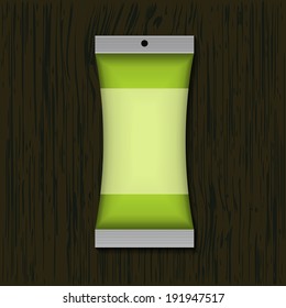 Packaging Design On Wood Background Eps Stock Vector (Royalty Free ...