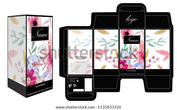 Packaging design, perfume luxury box design template and mockup box ...