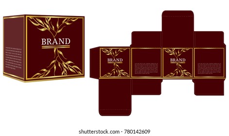 Packaging Design Red Gold Luxury Box: เวกเตอร์สต็อก (ปลอดค่าลิขสิทธิ์ ...