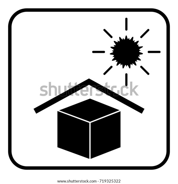 Packaging icon, protect from heat and direct sunlight, vector illustration.