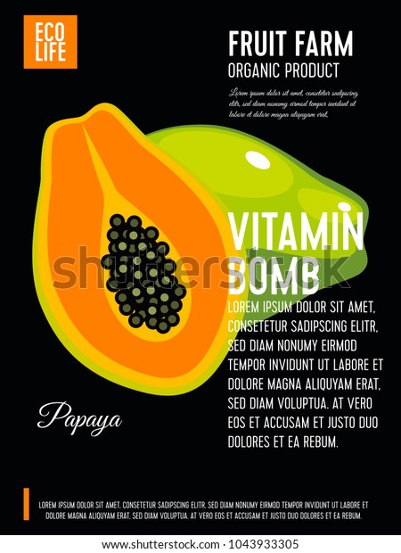Packaging Label Concept Design Inscription Papaya Stock Vector (Royalty ...