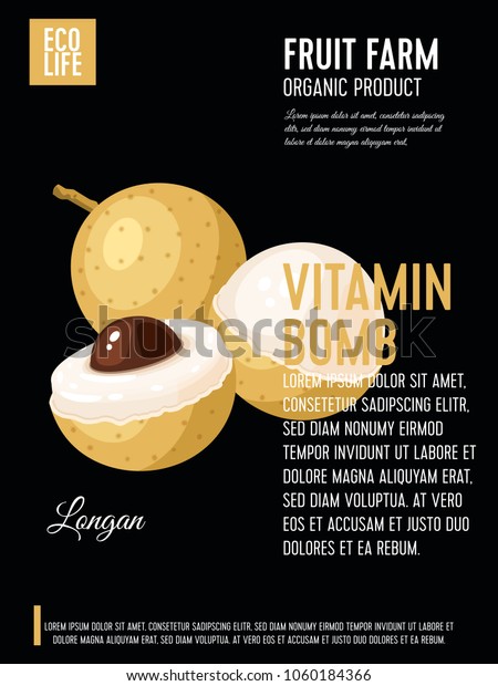 Packaging Label Concept Design Inscription Longan Stock Vector (Royalty ...