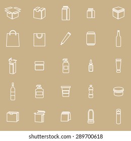 Packaging Line Icons On Brown Background Stock Vector (Royalty Free ...