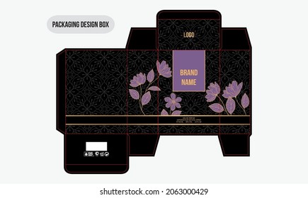 Packaging Perfume Box Design Purple Black Stock Vector (Royalty Free ...