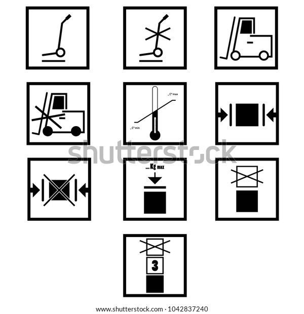 Packaging Pictorial Marking Handling Goods Iso Stock Vector (Royalty ...
