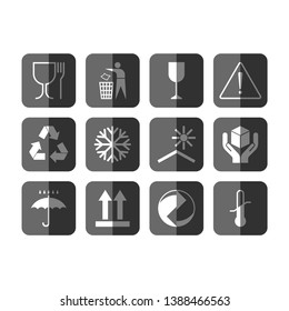 Packaging Symbols Flat Package Signs Isolated Stock Vector (Royalty ...