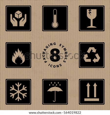 Packaging Symbols Handle Care Storage Temperature Stock Vector (Royalty ...